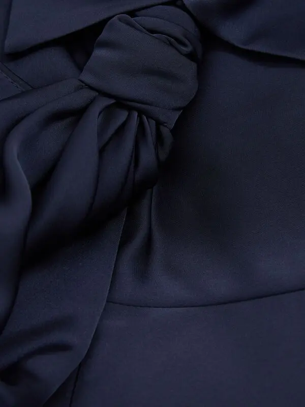 Halston Satin Halter Neck Maxi Dress