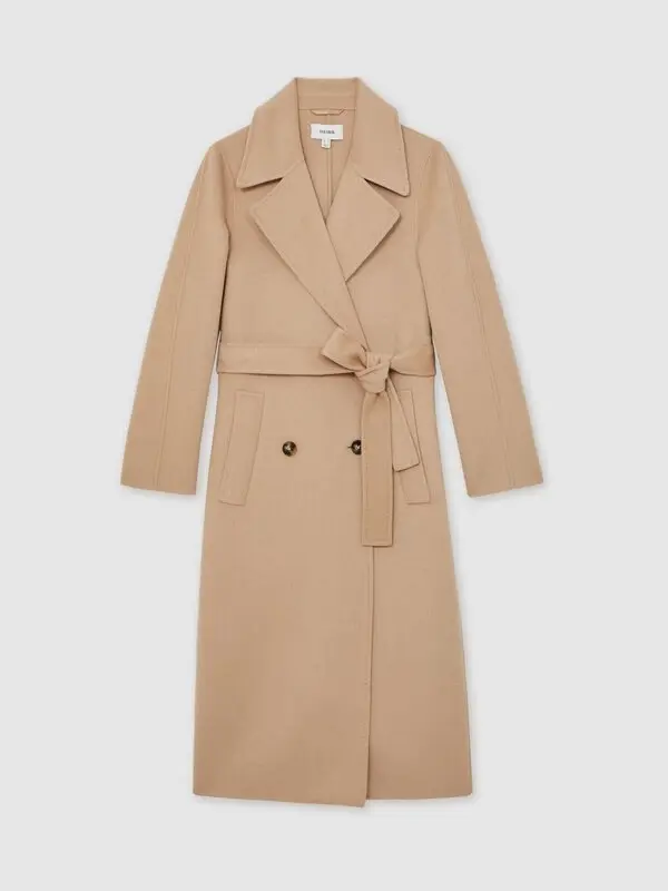 REISS Double-breasted Blindseam Coat Wool-blend