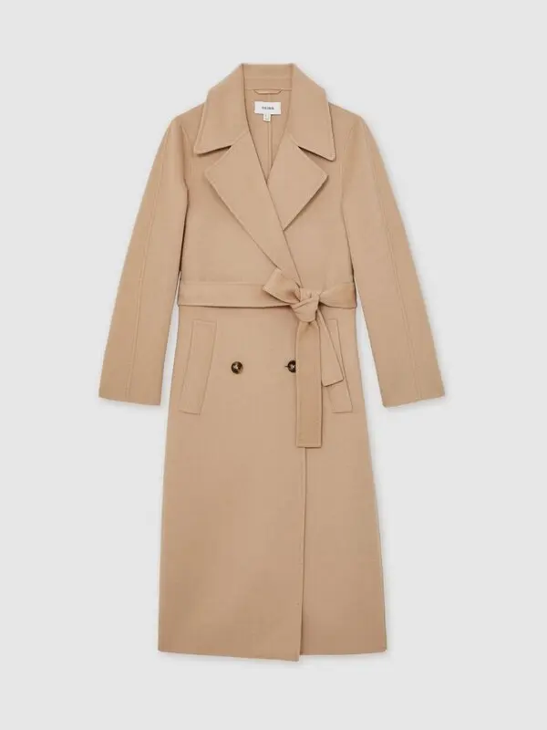 REISS Double-breasted Blindseam Coat Wool-blend