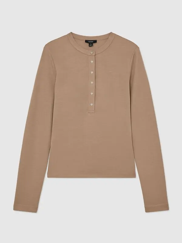REISS Jersey Long-sleeve Henley Top