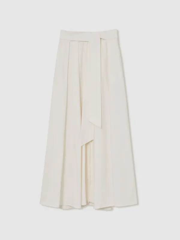 REISS Cotton-blend Pleated Maxi Skirt