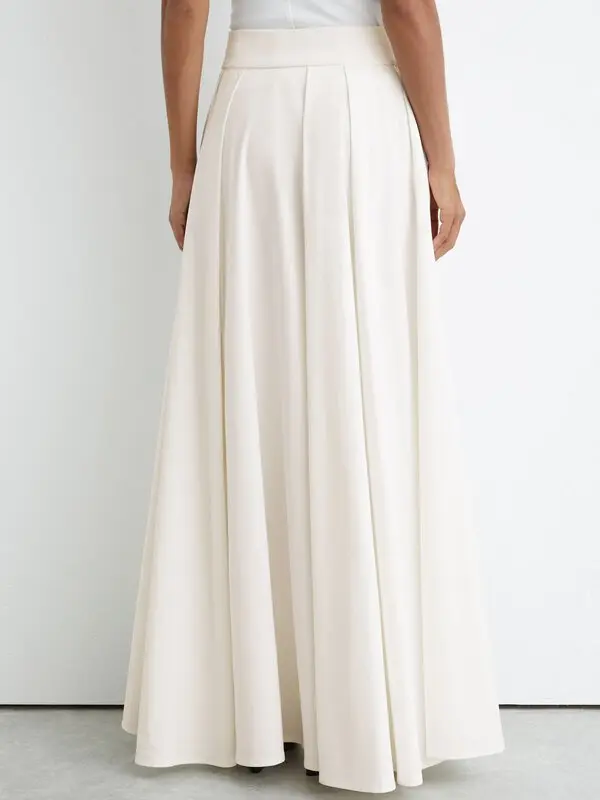 REISS Cotton-blend Pleated Maxi Skirt