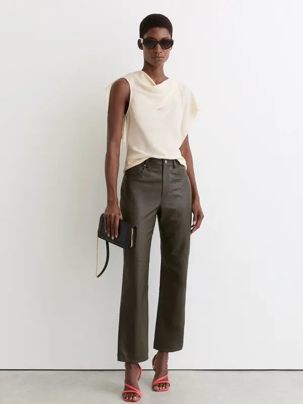 REISS Asymmetric Drape-neck Top