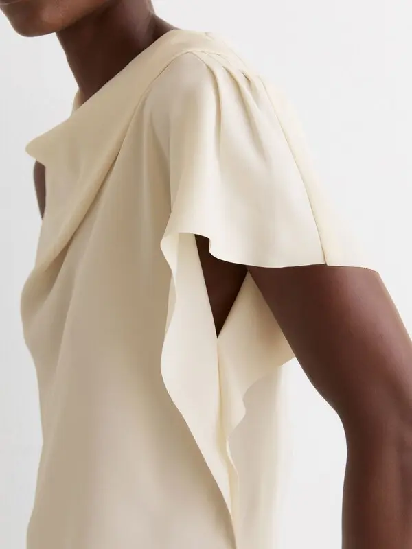 REISS Asymmetric Drape-neck Top
