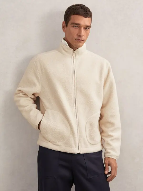 REISS Fleece Zip-through Jacket
