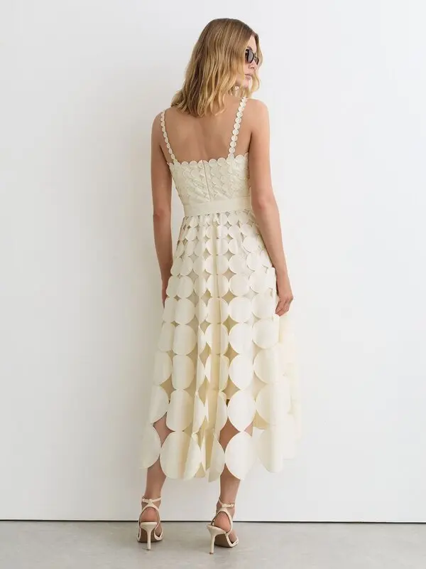 REISS Cotton Cut-out Belted Midi Dress