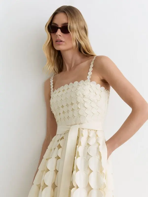 REISS Cotton Cut-out Belted Midi Dress