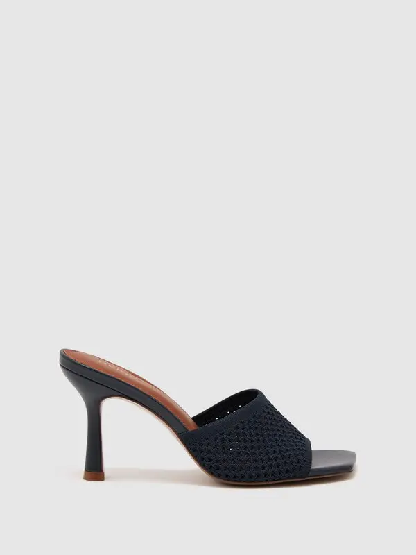 REISS Knitted Open-toe Heeled Mules