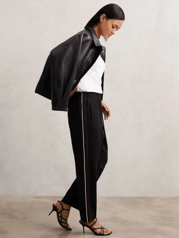 REISS Side-stripe Tapered Trousers