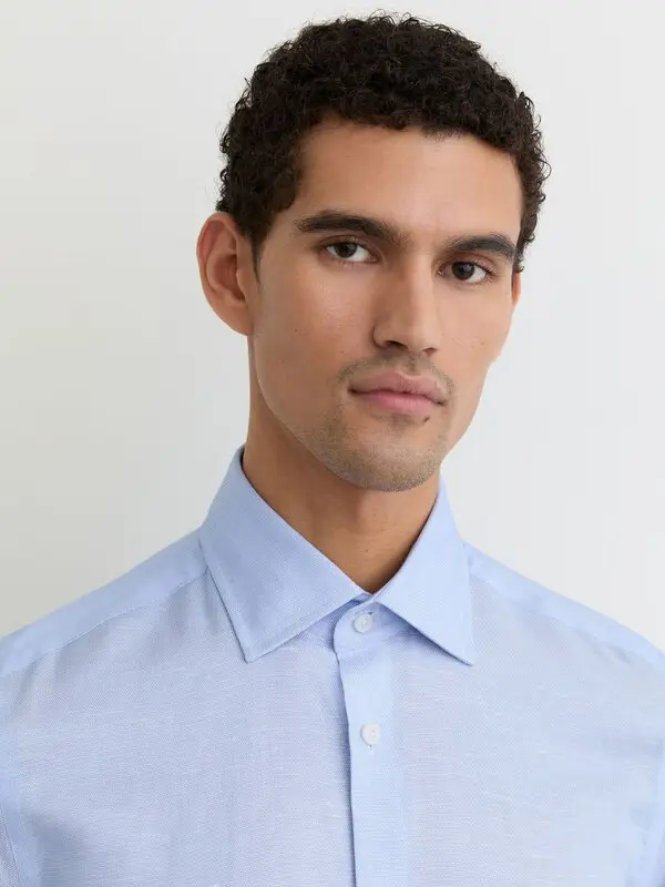 REISS Lyocell-linen Button-through Shirt Regular-fit
