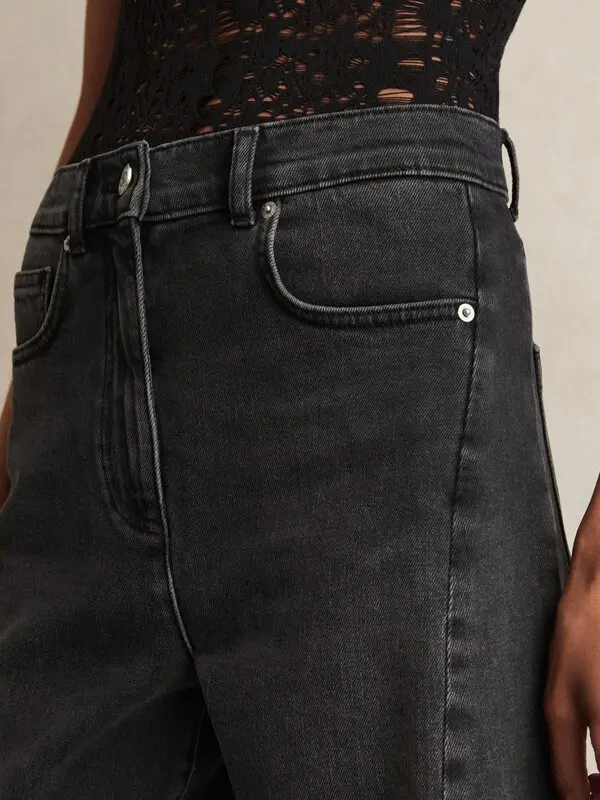 REISS Barrel-leg Seam Jeans
