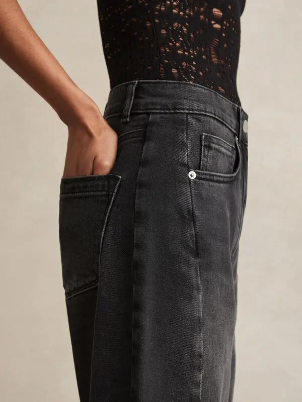REISS Barrel-leg Seam Jeans