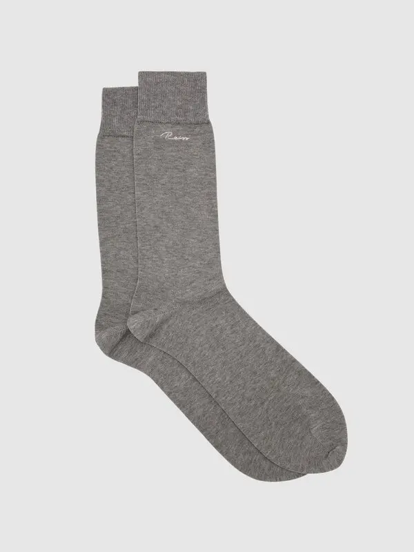 REISS Cotton-blend Script-logo Socks