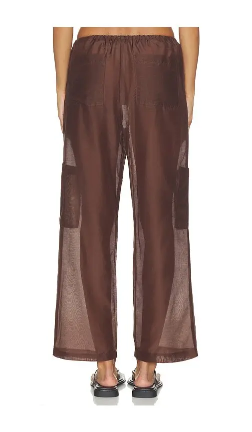 Donni. Silk Cotton Sheer Cargo Pant