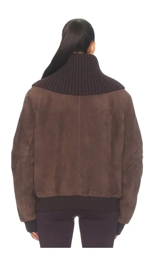 Attico Suede Bomber Jacket In . Also