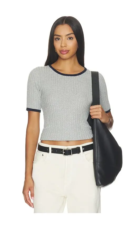 Closed Crew Neck Short Sleeve In . Also - Grey