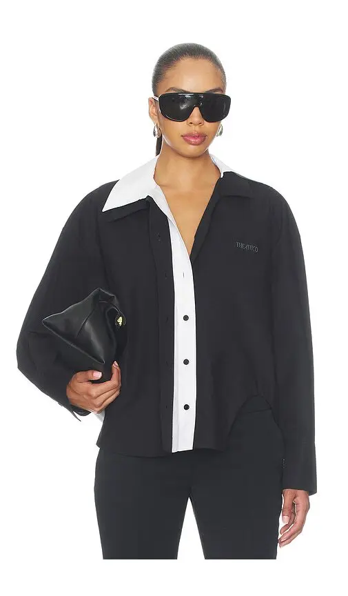 Attico Oversized Contrast Shirt In . Also