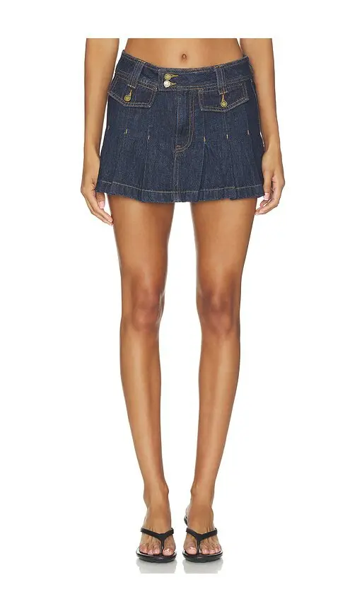 Blanknyc Denim Pleated Skirt In . Also