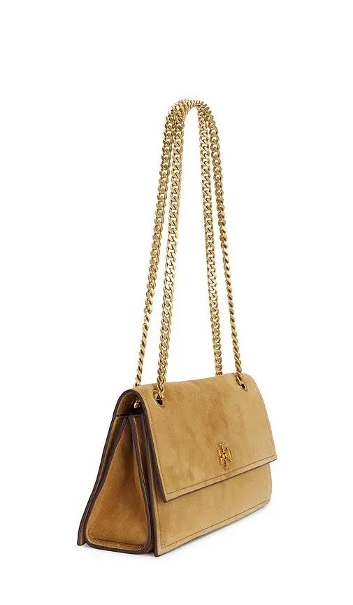 Tory Burch Kira Turnlock Suede Shoulder Bag