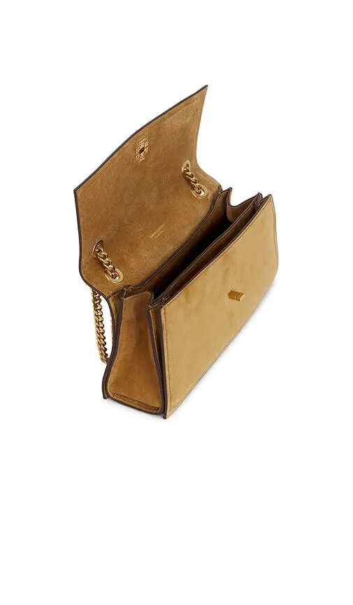 Tory Burch Kira Turnlock Suede Shoulder Bag