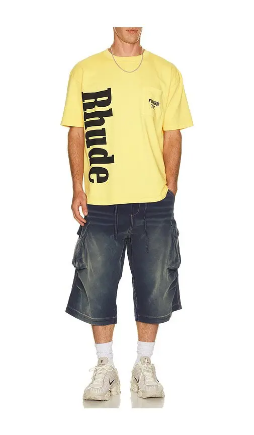 Rhude Logo Pocket Tee In . Also