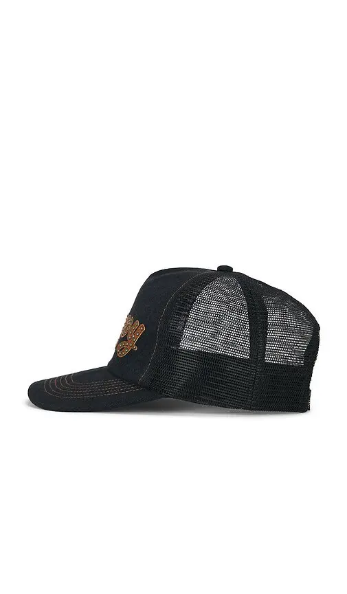 HAPPY CAPS Leather Studded Script Meshback