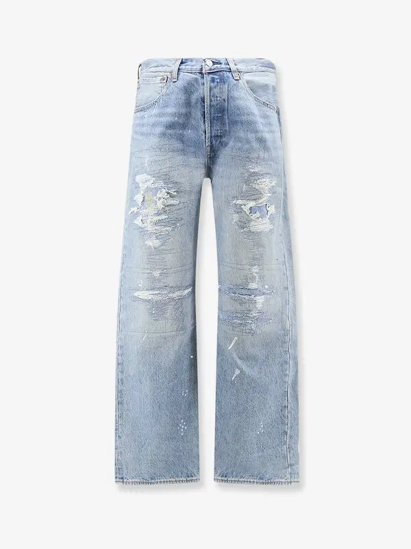 LEVI'S 501 Loose Straight Leg Jeans With Distressed Details