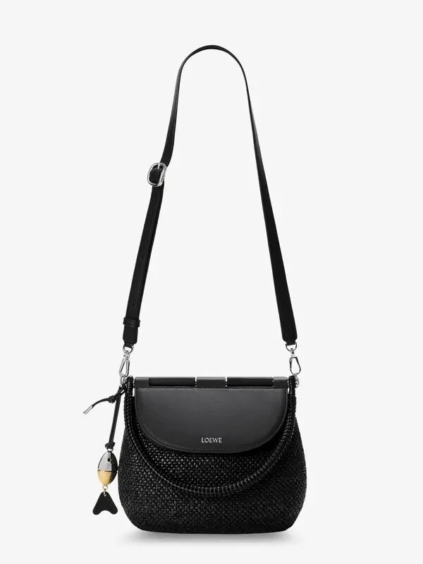 Loewe Pescador Raffia And Leather Handbag