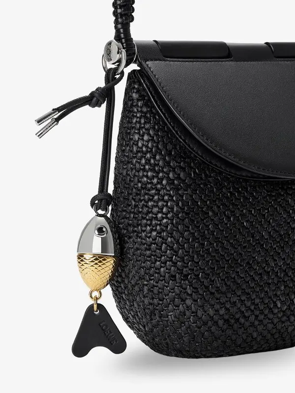 Loewe Pescador Raffia And Leather Handbag
