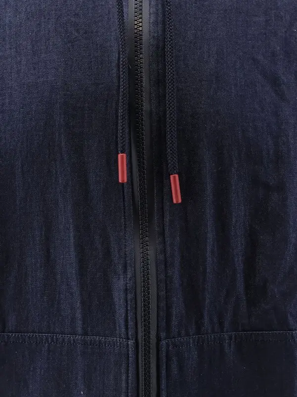 Kiton Denim Jacket With Drawstring Hood