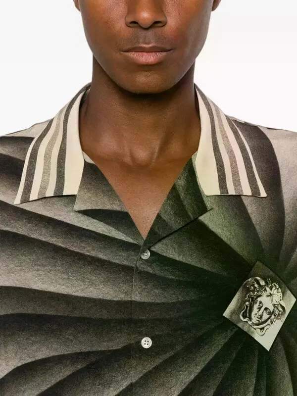 Versace The Vortex-print Silk Shirt