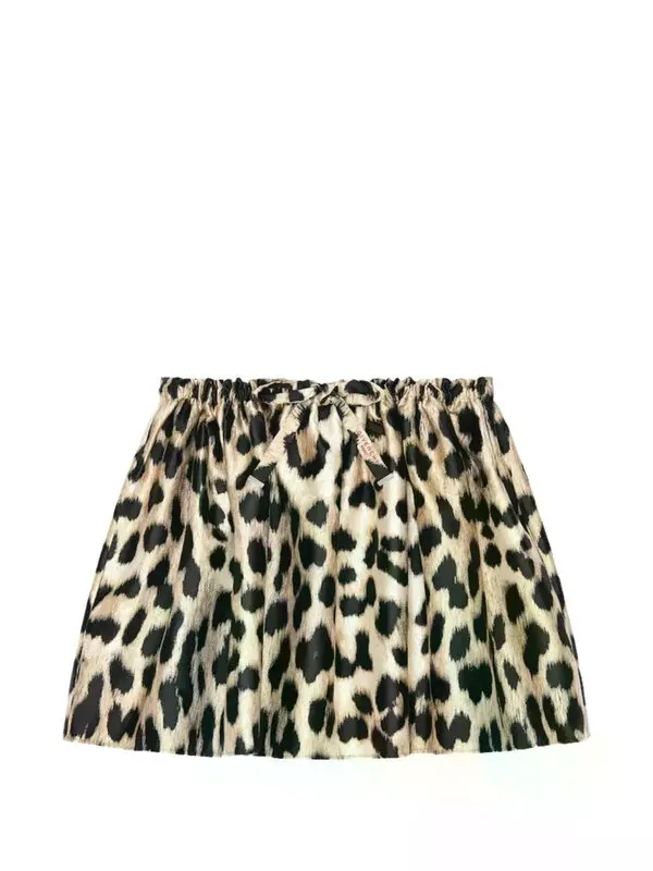 Givenchy Mini Pleated Skirt In Leopard Jacquard