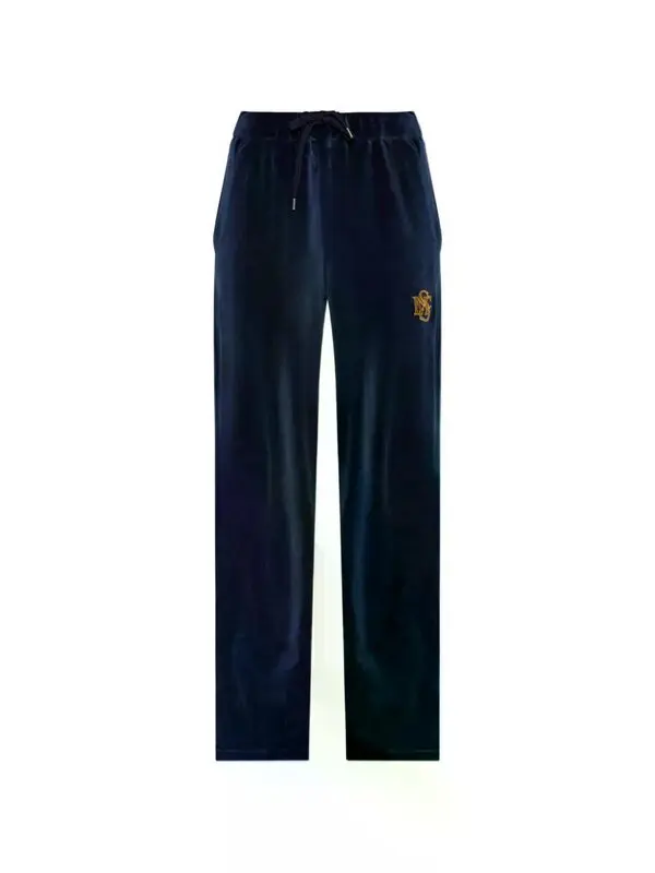 Stella McCartney Velour Logo-embroidered Track Pants - Blue