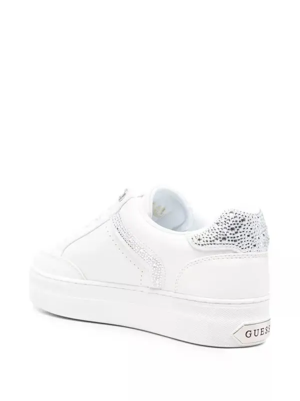Guess Rhinestone Embellished Leather Sneakers