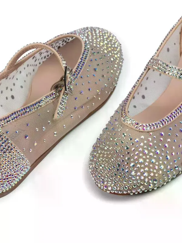 LE SILLA Nicole Crystal-embellished Ballet Flats