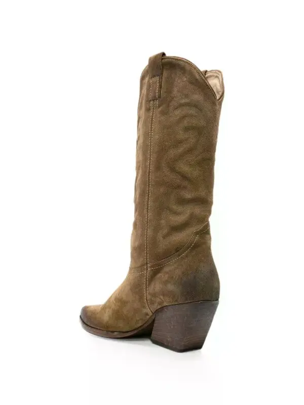 Elena Iachi Embroidered Pointed-toe Boots