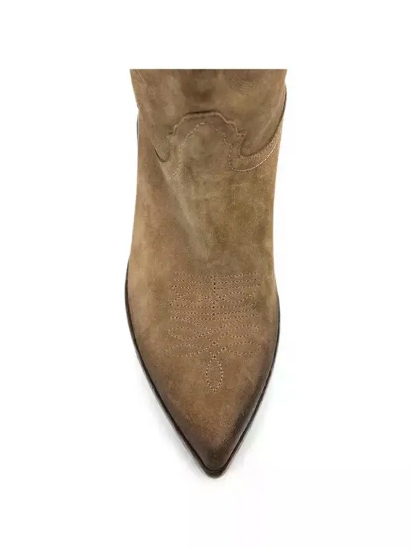 Elena Iachi Embroidered Pointed-toe Boots