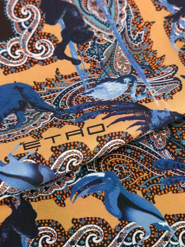 Etro Printed Border Pocket Square
