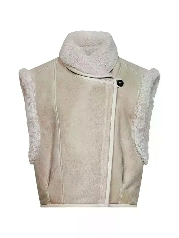 Isabel Marant Étoile Shearling-trim Sleeveless Jacket - Neutrals