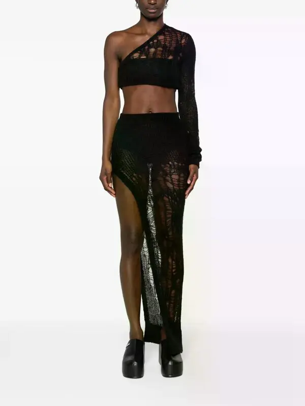 Rick Owens Ziggy Open-knit Crop Top
