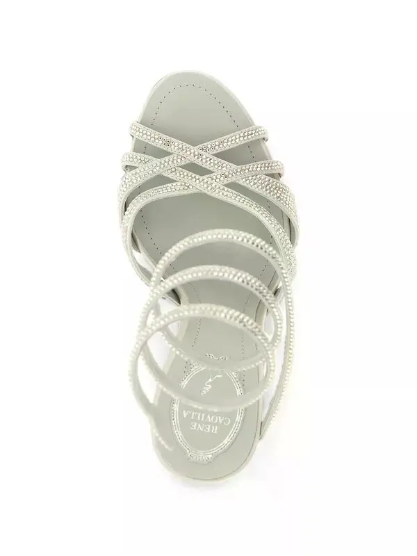 Rene Caovilla Dania Crystal-embellished Sandals - Silver
