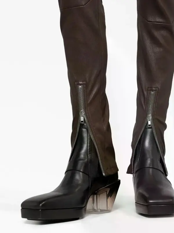 Rick Owens Skinny-cut Panelled Leather Trousers