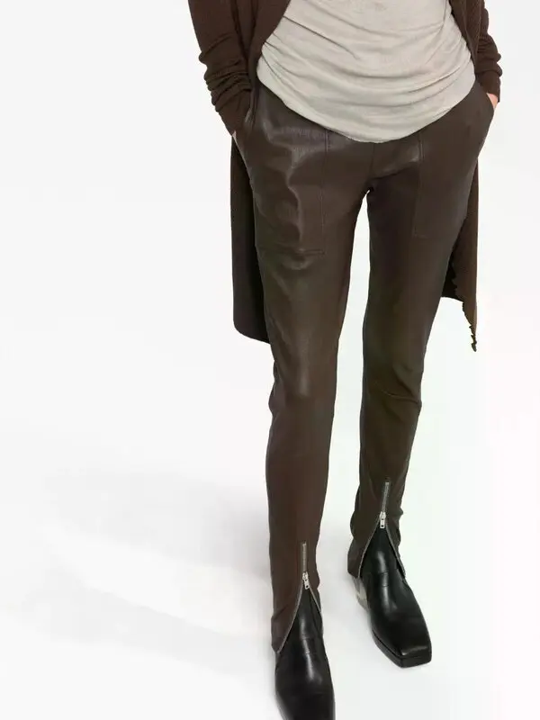 Rick Owens Skinny-cut Panelled Leather Trousers