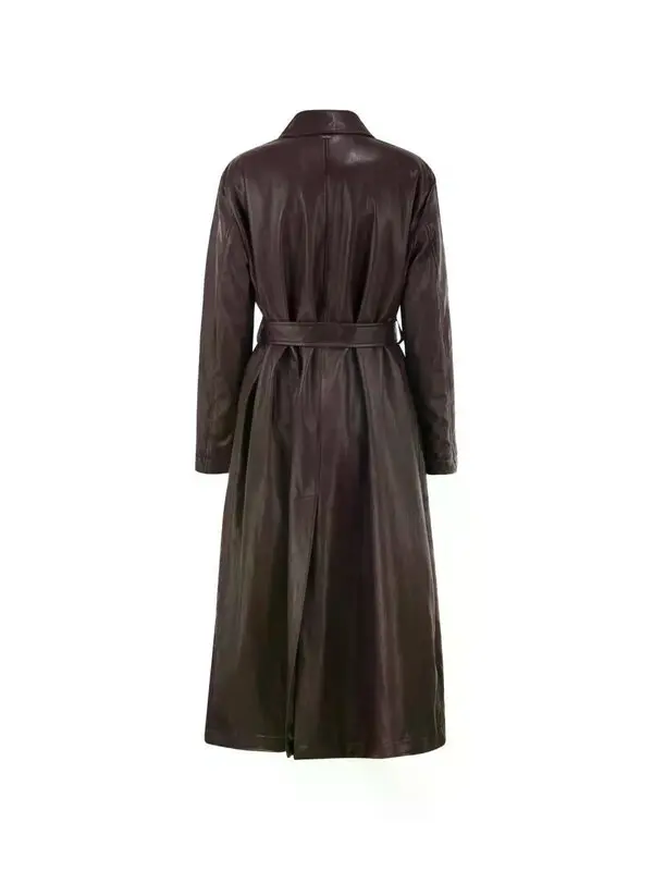 Herno Belted Leather-effect Trench Coat