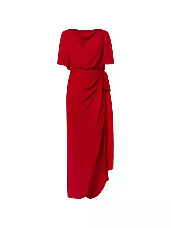 Valentino Garavani Draped-detail Silk Dress - Red