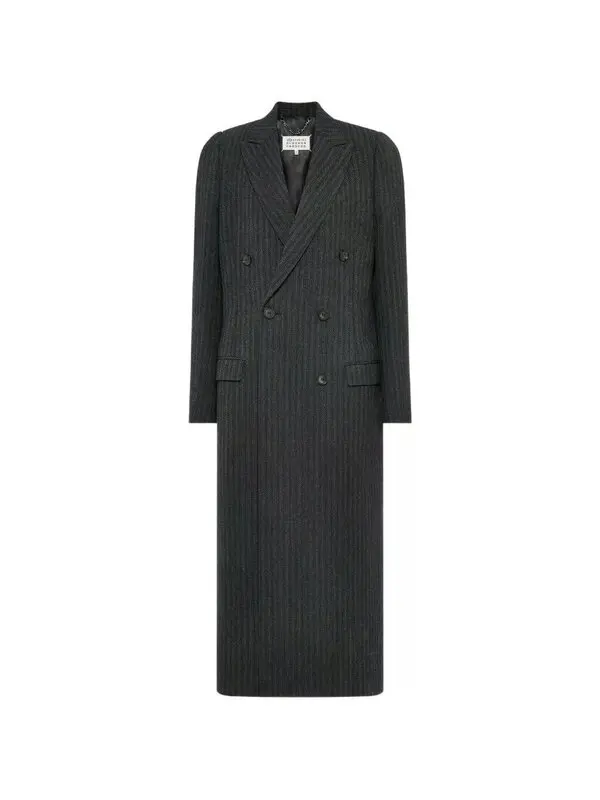 MAISON MARGIELA Herringbone-pattern Double-breasted Coat