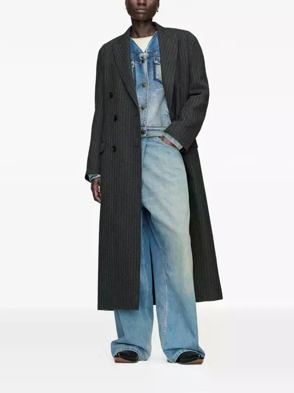 MAISON MARGIELA Herringbone-pattern Double-breasted Coat
