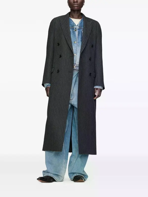 MAISON MARGIELA Herringbone-pattern Double-breasted Coat