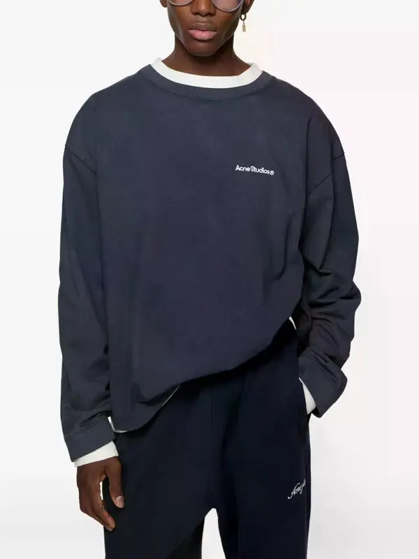 Acne Studios Layered Logo Print Sweatshirt