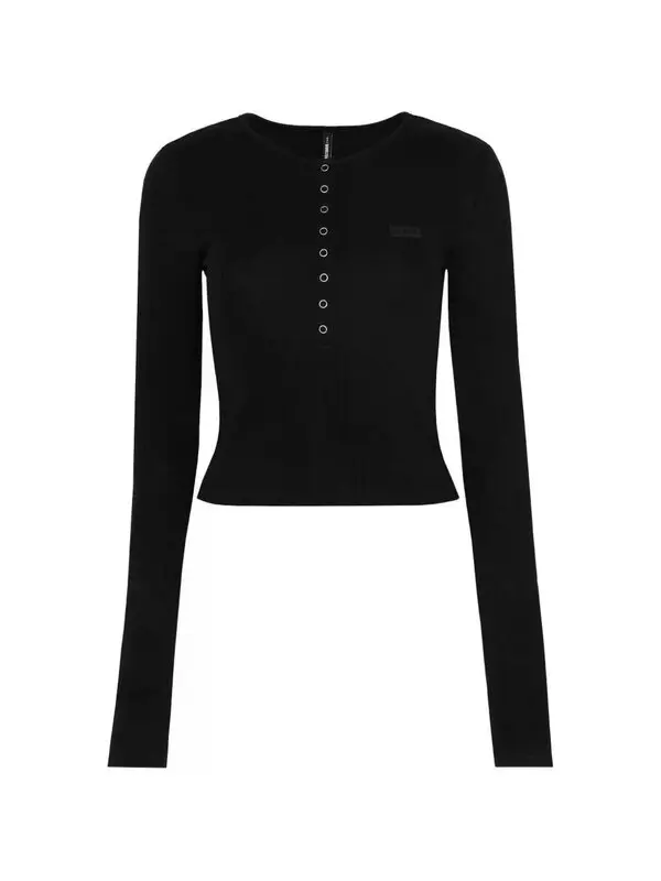 WRSTBHVR Agnessa Ribbed Long-sleeve Top - Black